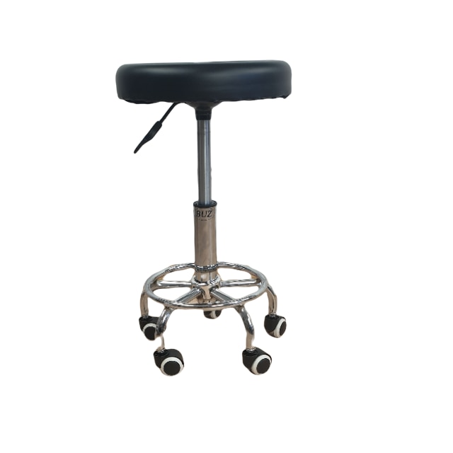 Scaun salon taburet frizerie cu roti negru - eMAG.ro