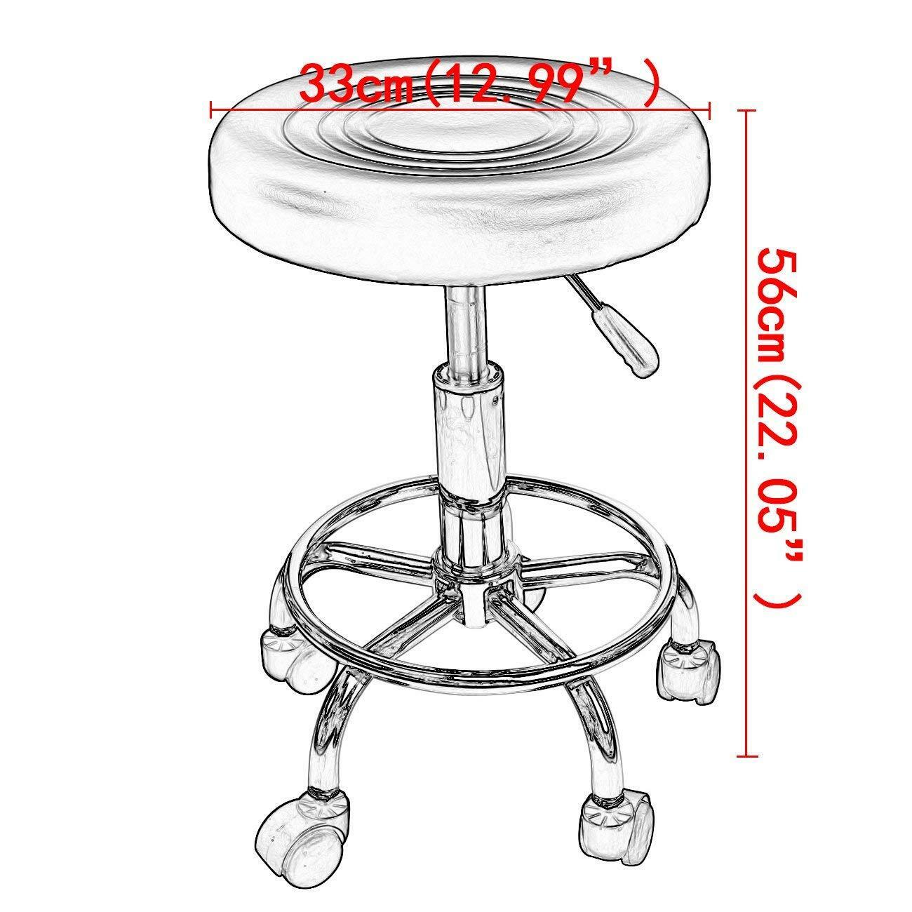 Scaun salon taburet frizerie cu roti negru - eMAG.ro