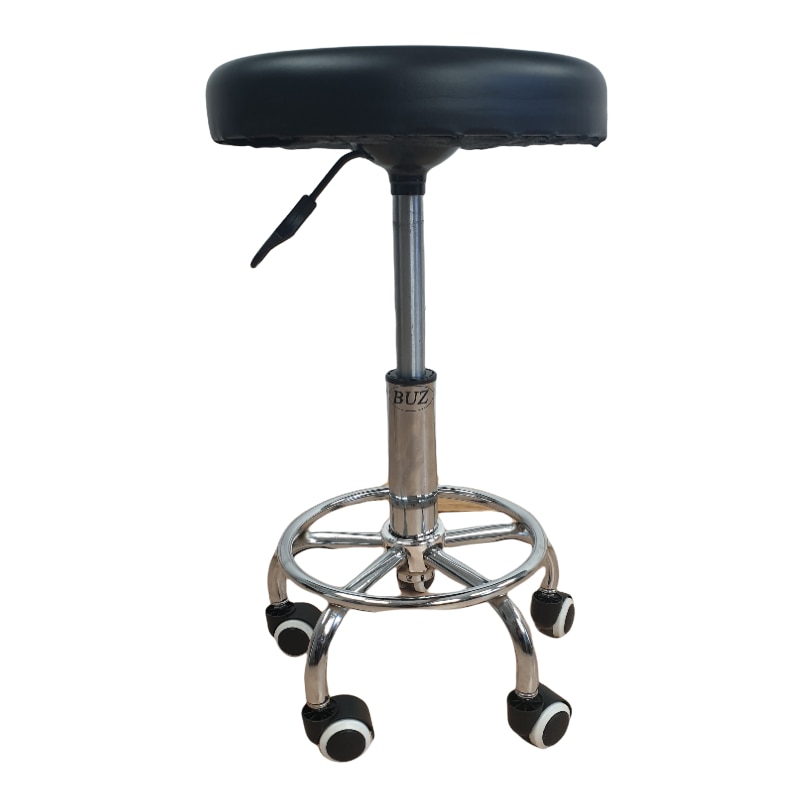 Scaun salon taburet frizerie cu roti negru - eMAG.ro