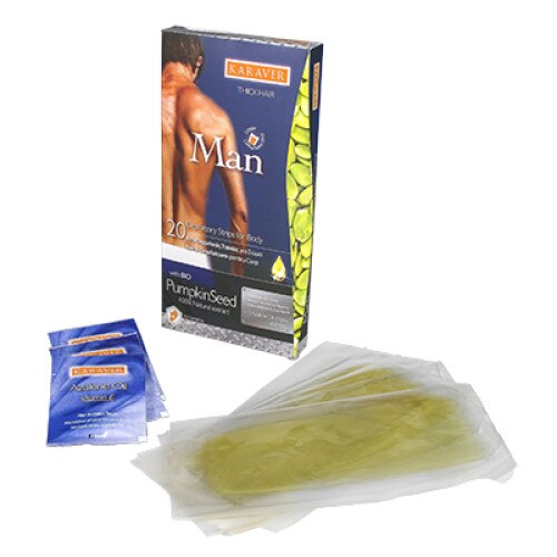 Benzi depilatoare corp pentru barbati, Karaver, cu seminte de dovleac ...