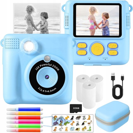 Aparat Foto pentru Copi, cu Functie de Printare Instant, Camera Digital ...