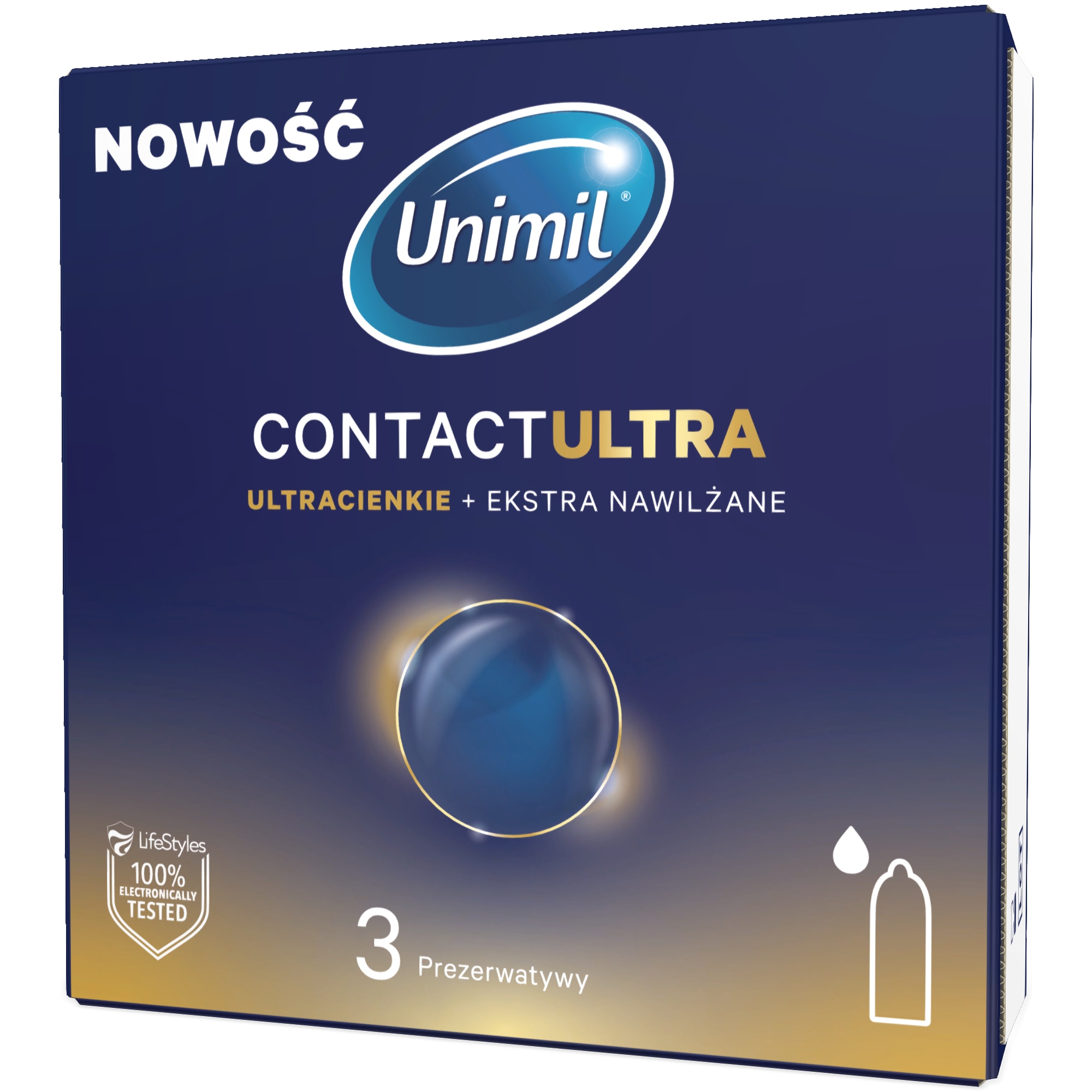 Prezervative, Unimil, Contact ultra, 52 mm, Transparent, 3 bucati ...