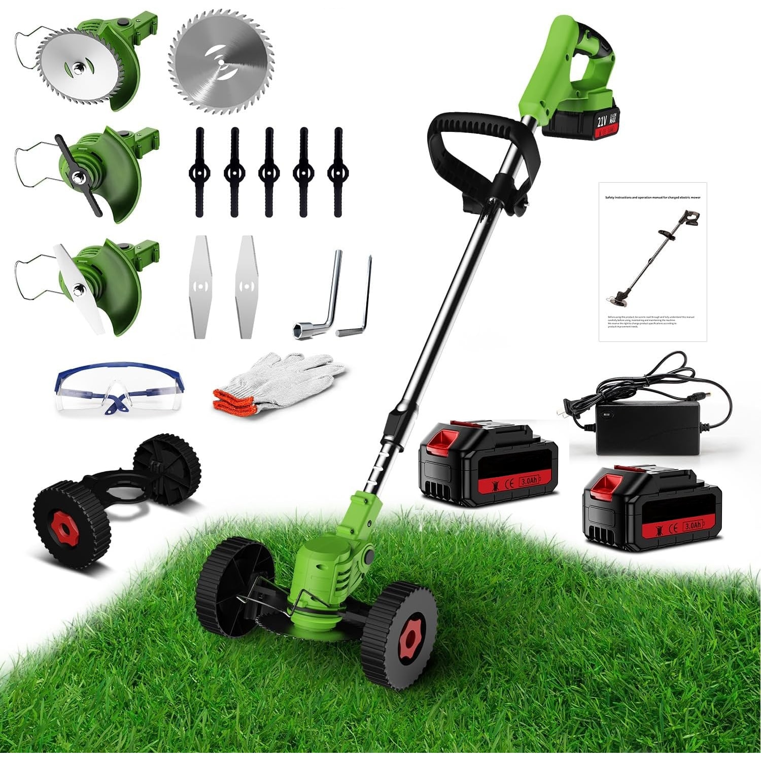 Motocoasa Electrica 3-in-1 PRO | Trimmer cu Acumulator 48V - Taie Iarba ...