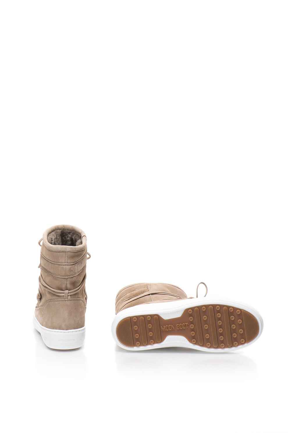 Moon Boot, Cizme scurte cu captuseala din blana sintetica, Bej, 40 ...
