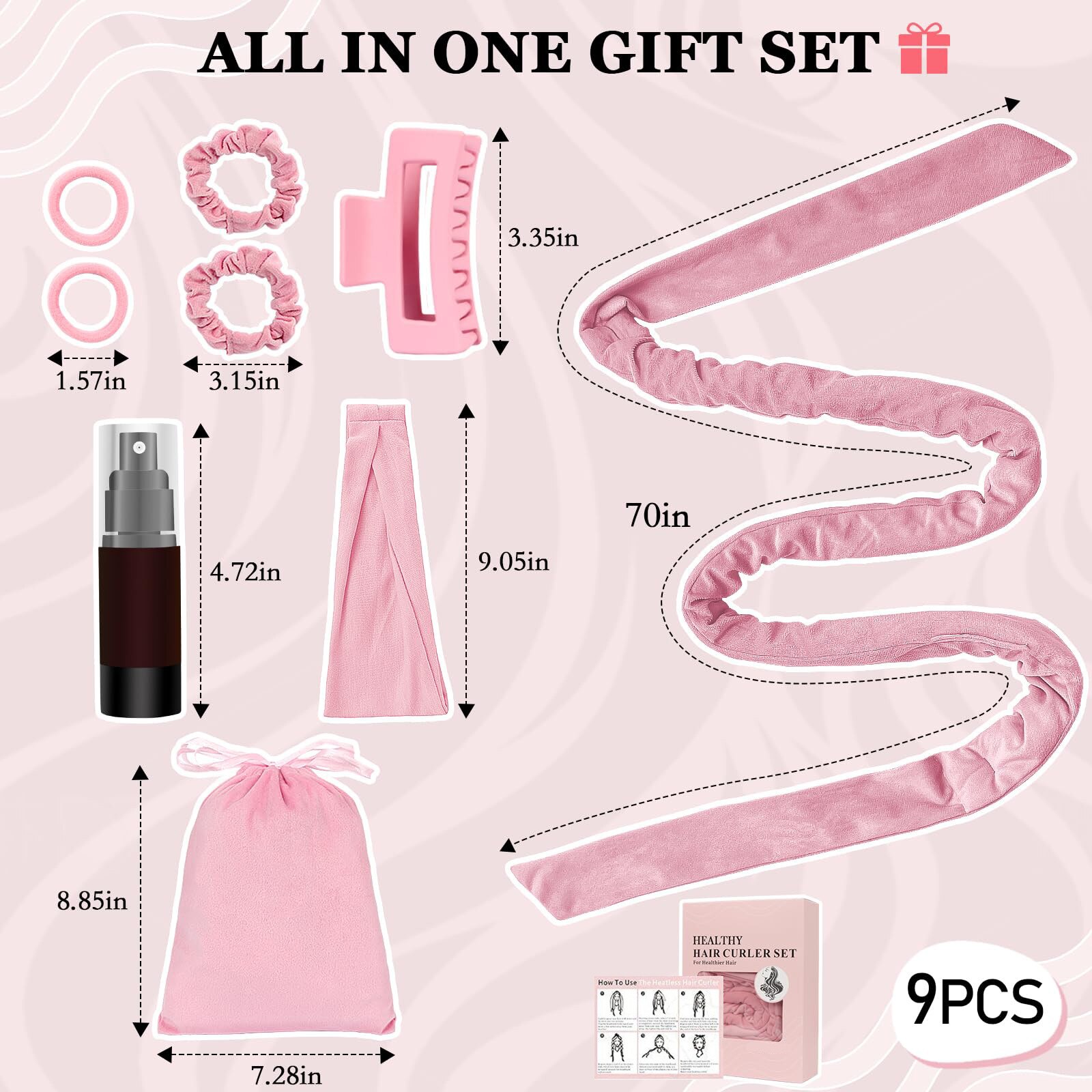 Set 9 Ondulator de par fara caldura, Creati bucle naturale, 1 boneta, 2 ...