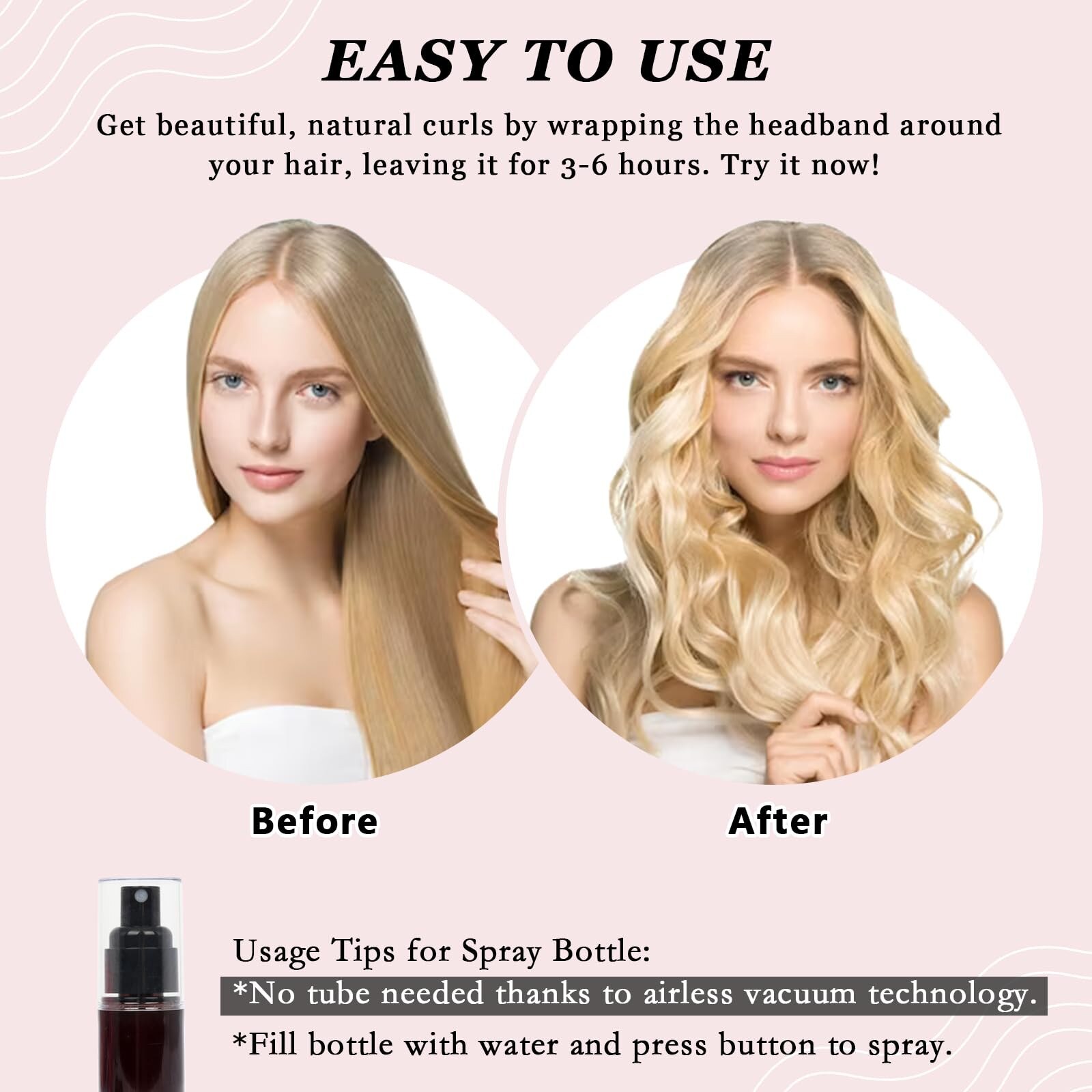 Set 9 Ondulator de par fara caldura, Creati bucle naturale, 1 boneta, 2 ...