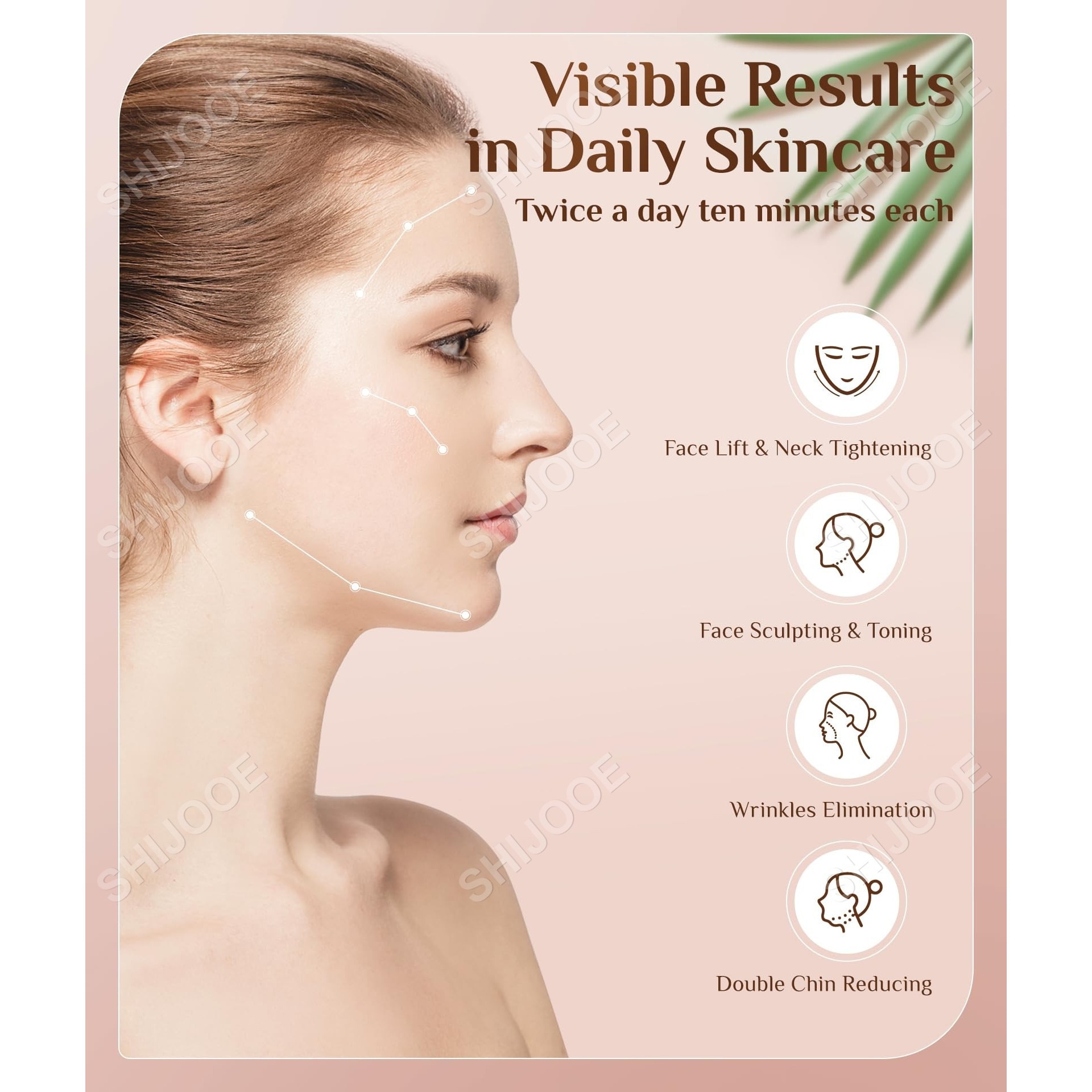 Dispozitiv Facial Profesional 7 IN 1，SHIJOOE®，7 moduri de culoare，Functie De Incalzire，Reducerea ...