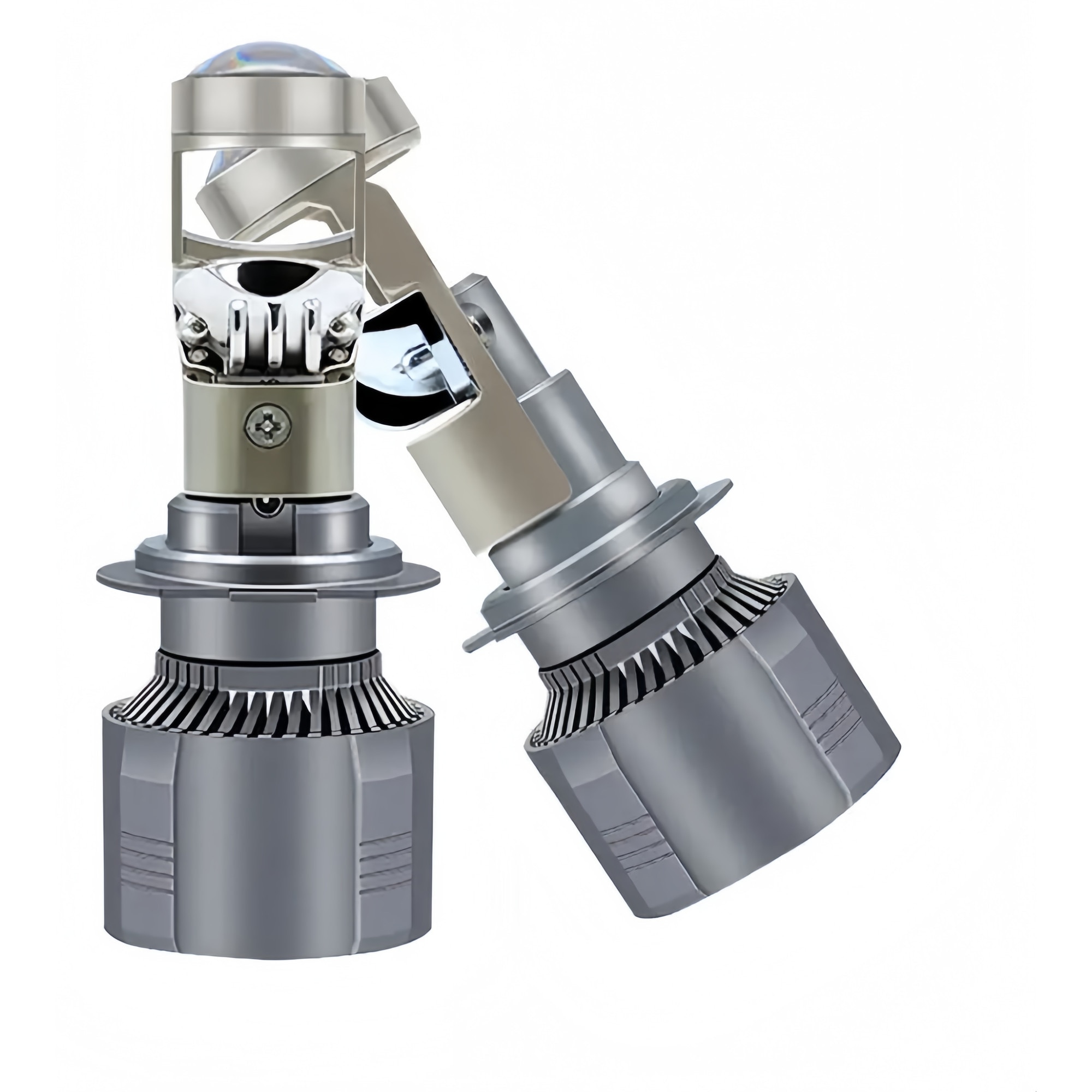 Set 2 Becuri LED H7 cu Lupa, 60W, 5700K, 12000 Lumeni, Aluminiu - eMAG.ro