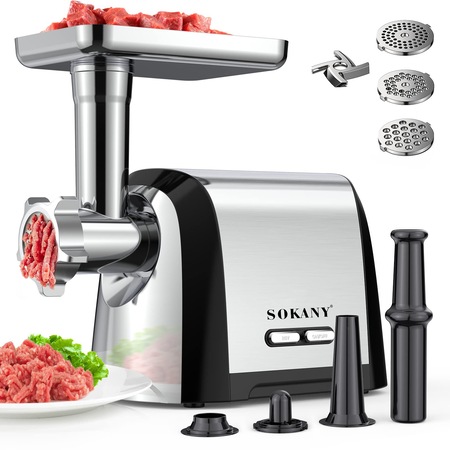Masina de tocat carne, SOKANY, 3200W, 220V, 3 moduri cu 2 lame, 3 ...