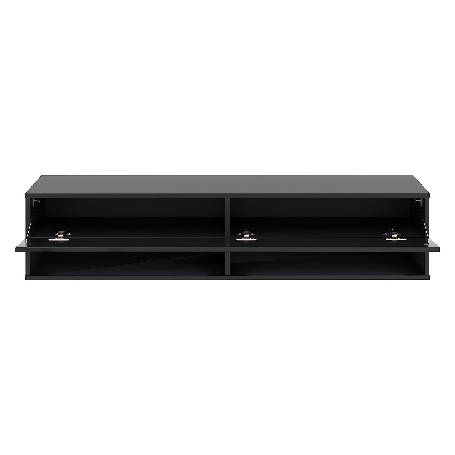 Comoda TV Derby 140 cm, WIPMEB, neagra, 2 segmente, pentru montare pe ...