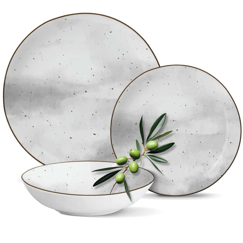 Set de masa din portelan MG Home Antico, 18 bucati, set farfurii pentru ...