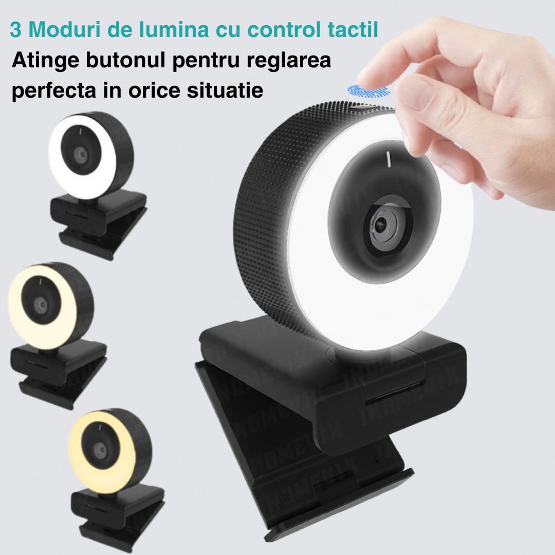 Camera Web INOMEVIX®, 1080P Full HD, Webcam 60fps, Microfon, Dual ...