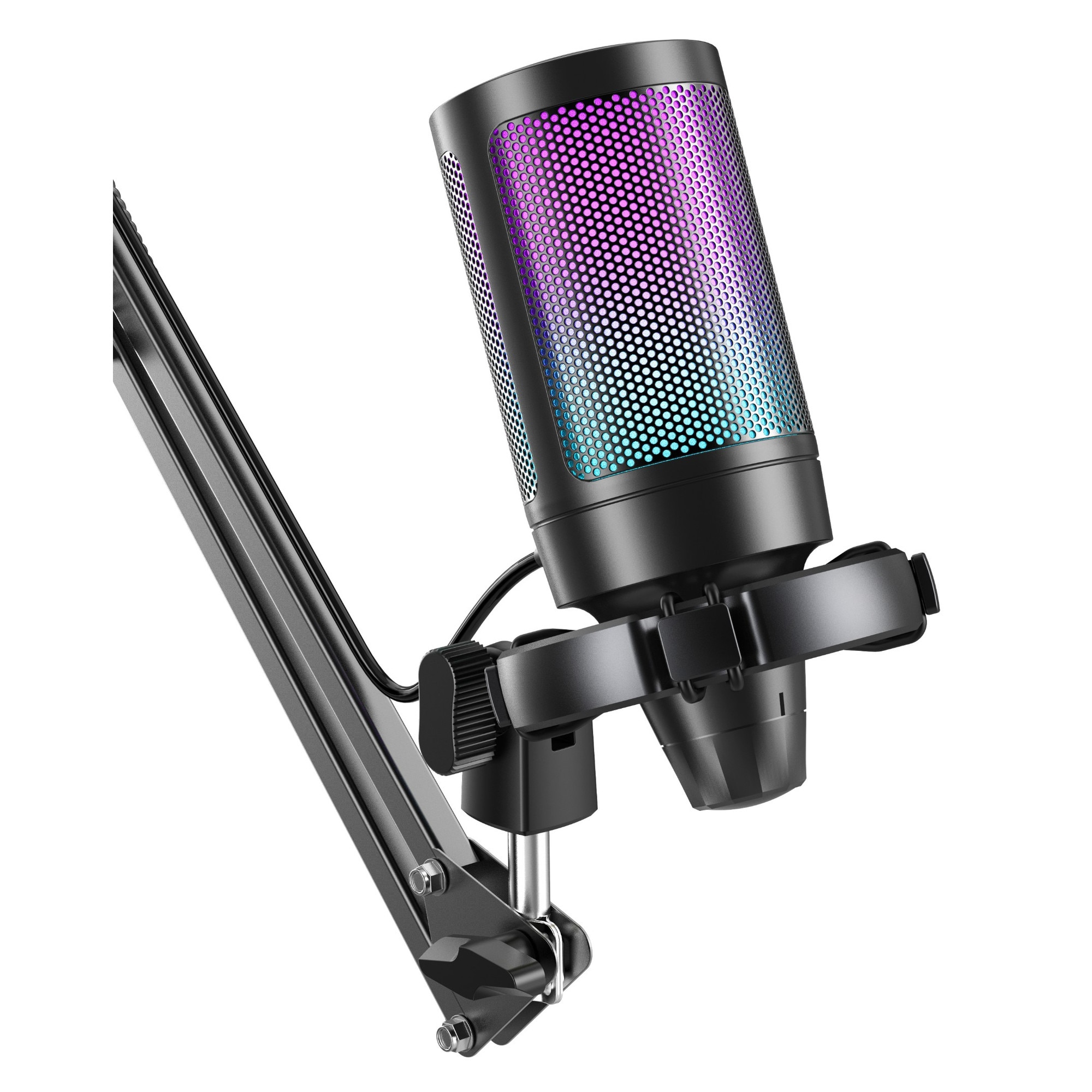 Microfon de studio cu condensator Fifine A6T AMPLIGAME USB RGB pentru ...