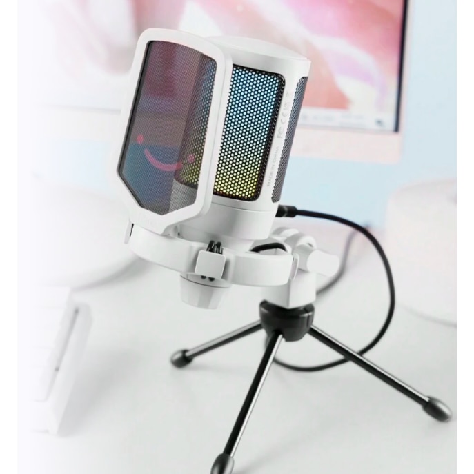 Microfon de studio cu condensator Fifine A6VW AMPLIGAME USB RGB Plug ...