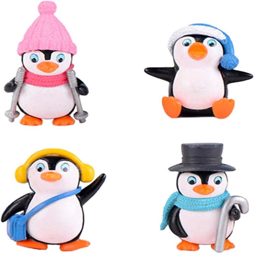 Set 4 figurine pinguini, XongSyue, decorare petrecere, multicolor - eMAG.ro