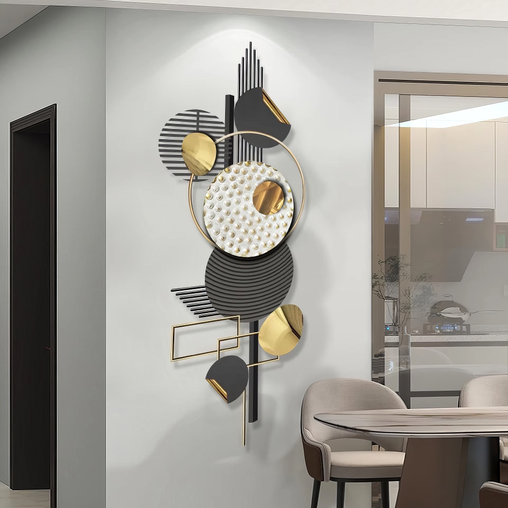 Decoratiune Metalica de Perete LuxCanva® Silent Geometry A2452, din ...