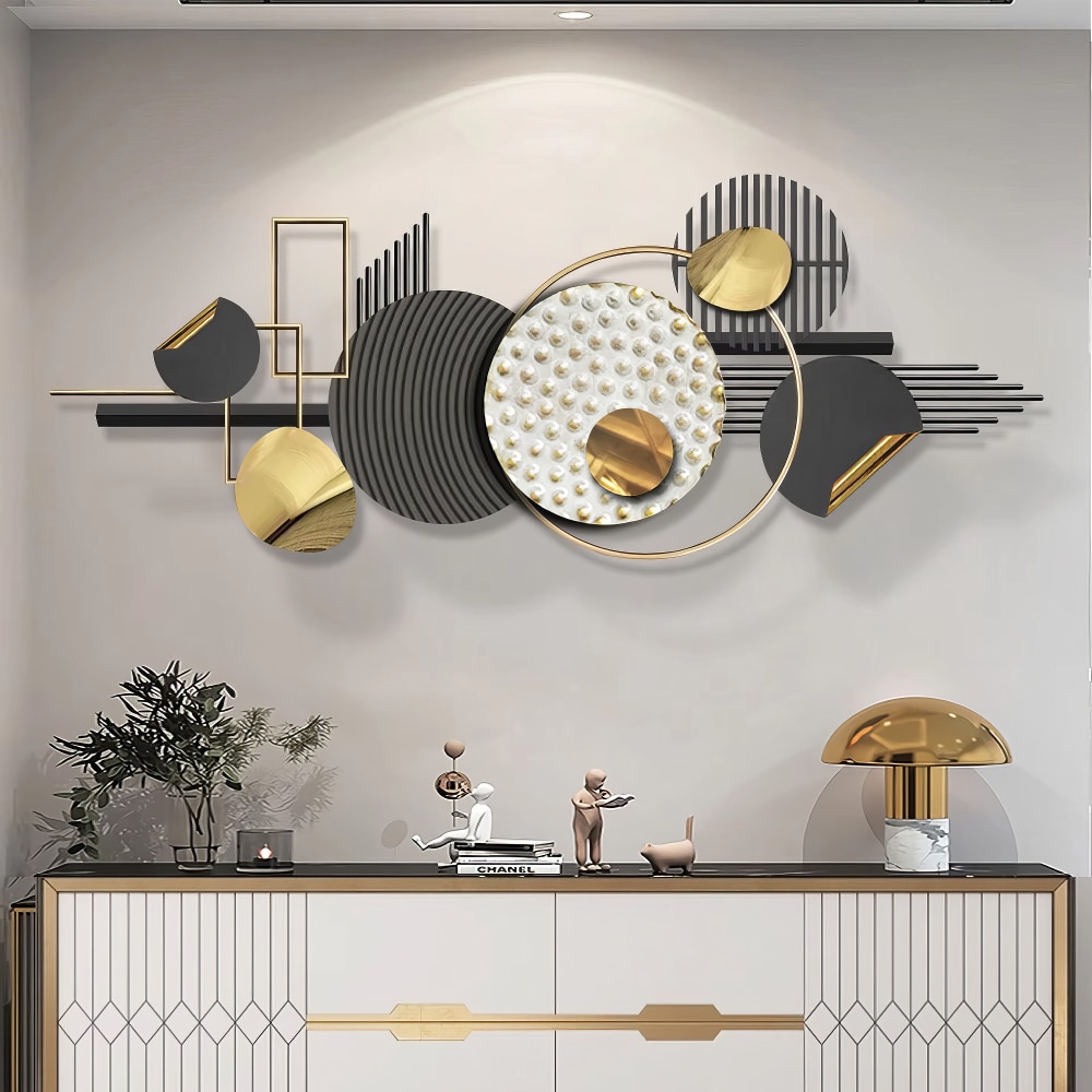 Decoratiune Metalica de Perete LuxCanva® Silent Geometry A2452, din ...
