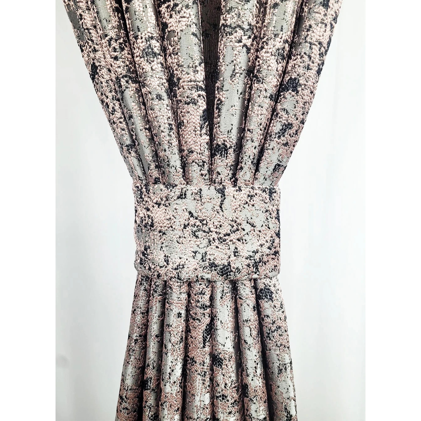Set 2 Draperii stil Modern cu insertii Roz, magazincovoare, L 1.5 m si ...
