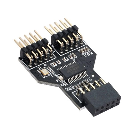 Antet panou frontal Adaptor, 9pin USB Header Male 1 pana la 2 Mama ...