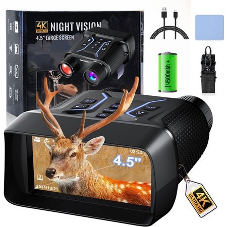 Binoclu KLASTEP cu vedere nocturna digitala 4K, zoom 8X, ecran HD 4.55 ...