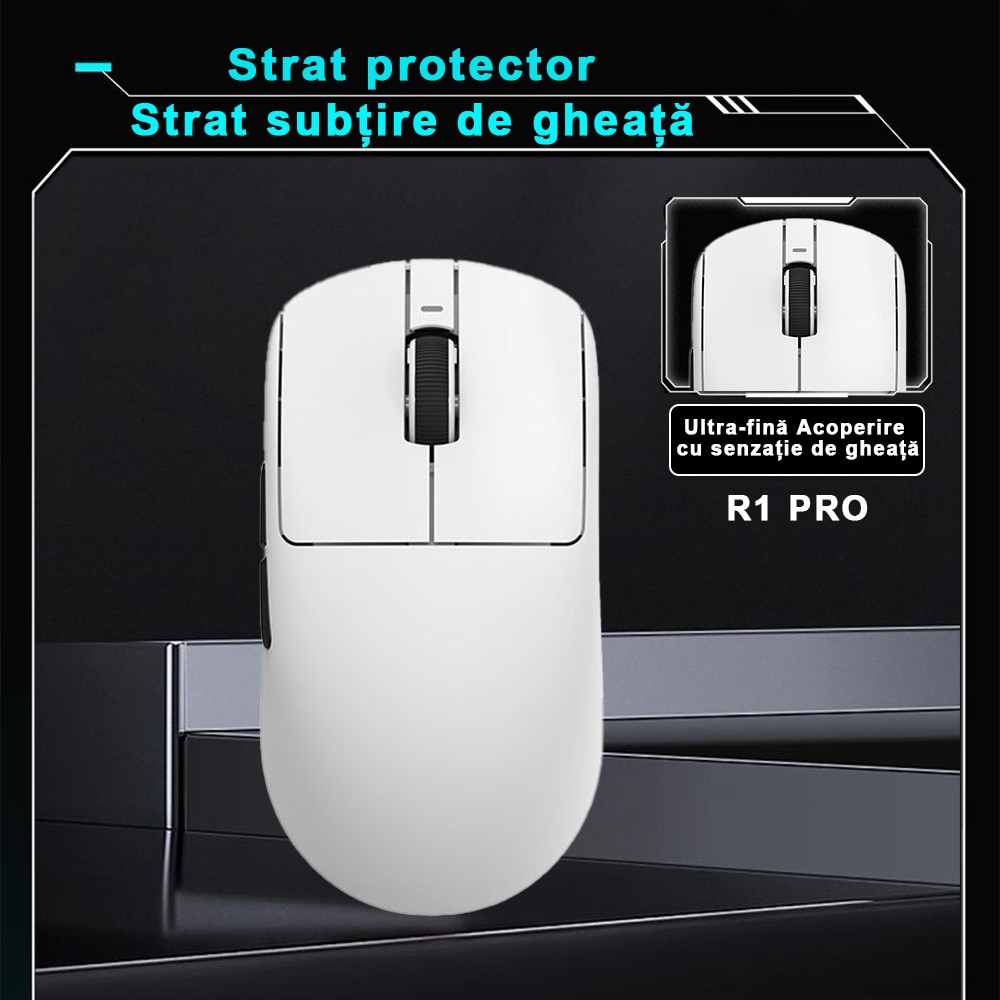 Mouse wireless gaming VXE R1 PRO alb | 3395 senzor | 4000Hz | 48g ultra ...