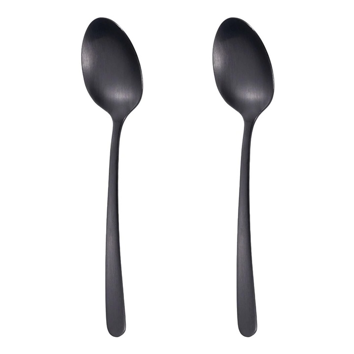 Lingurite Mici din Otel Inoxidabil Negru "Black" 15.5cm - 2buc - eMAG.ro