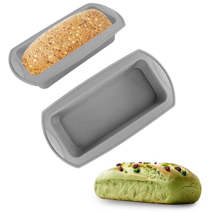 Set 2 Tavi de copt cozonac, Hokitpro, Tava copt silicon, Matrite de ...