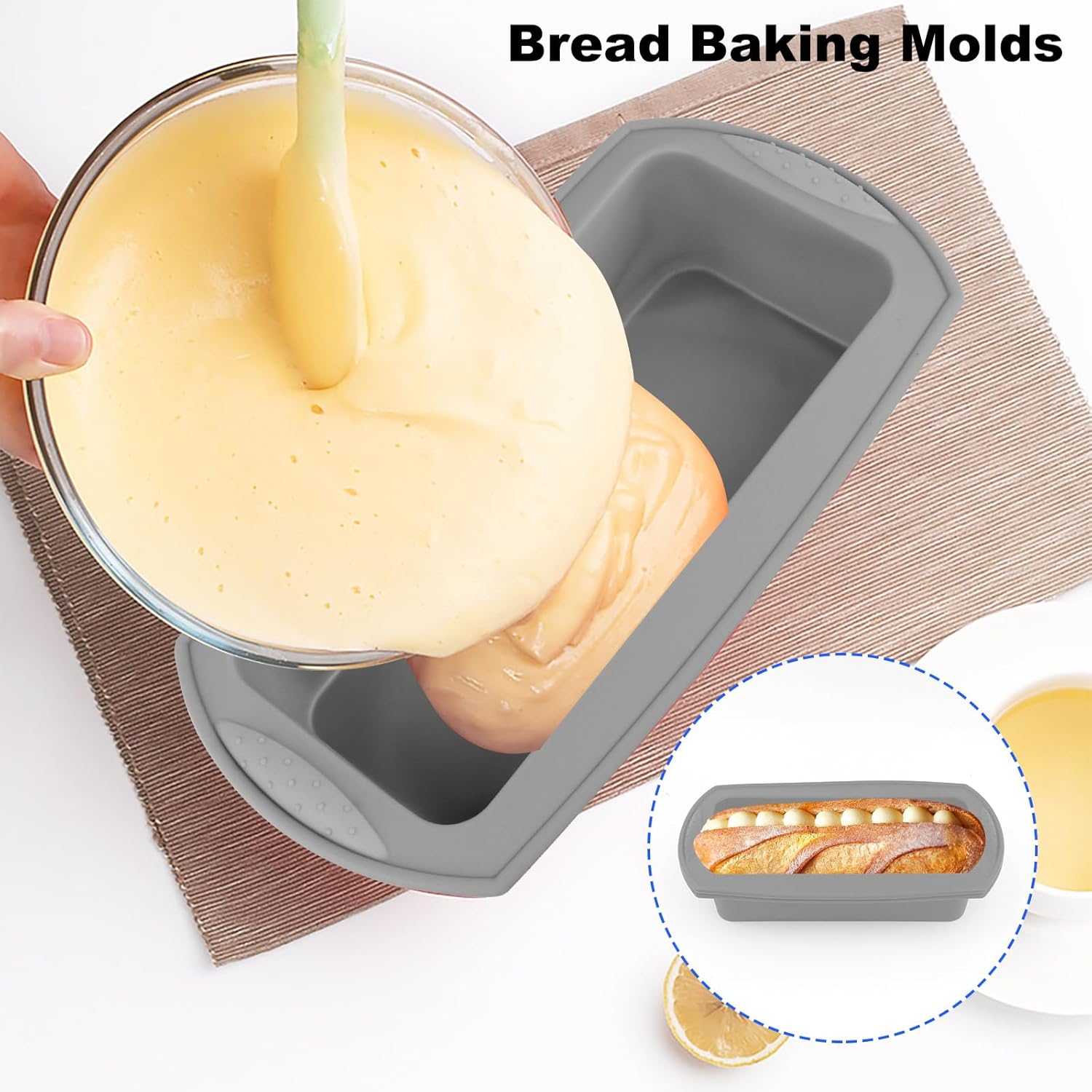 Set 2 Tavi de copt cozonac, Hokitpro, Tava copt silicon, Matrite de ...