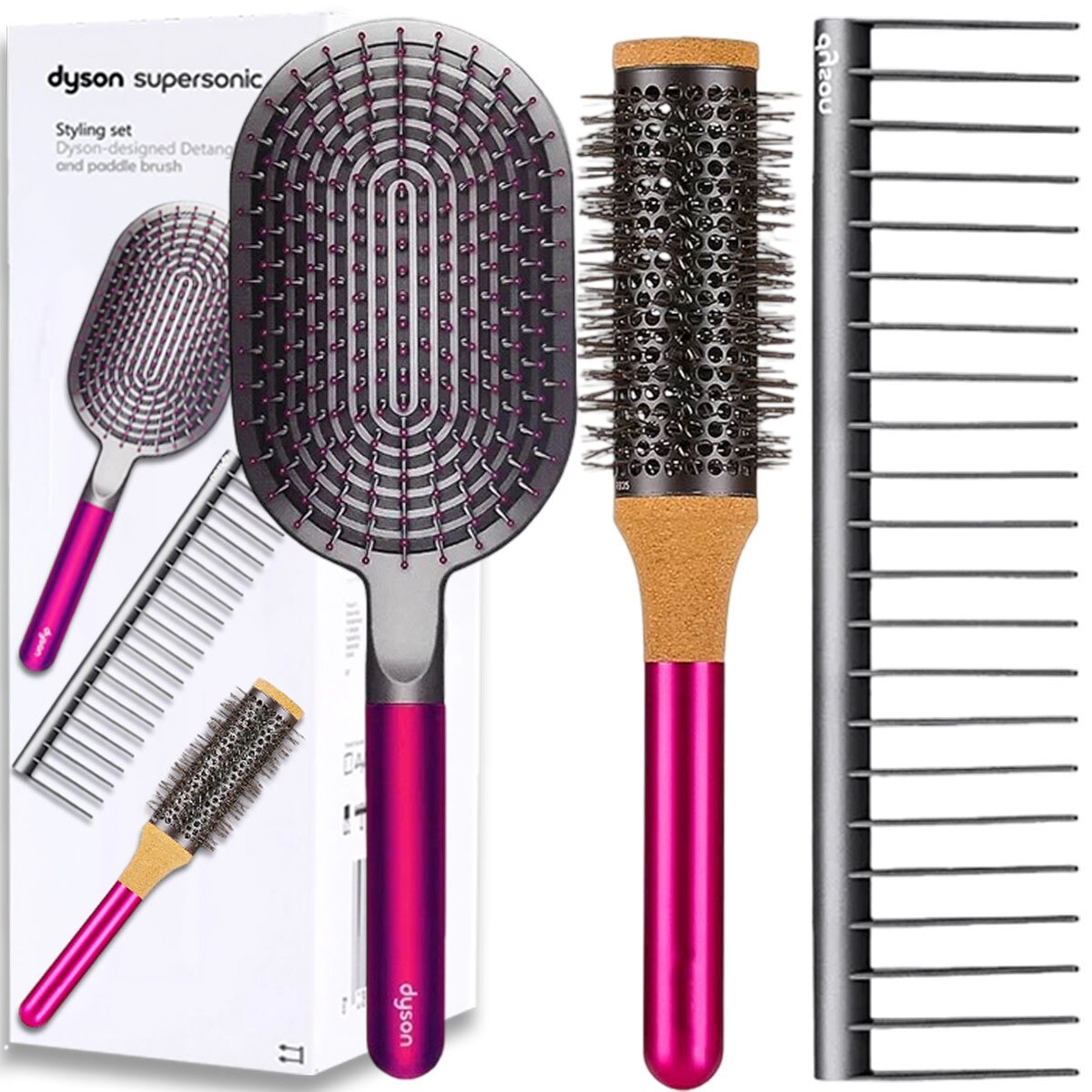 Set perie/perie circulara/pieptene, Dyson, Multicolor - eMAG.ro