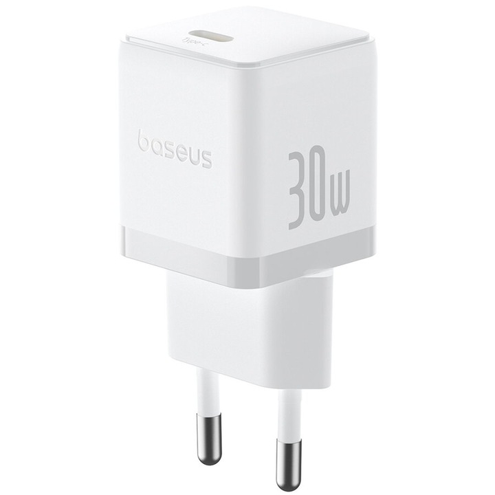 Incarcator EU 30W, Type-C - Baseus Palm (P10111605213-00) - Moon White ...