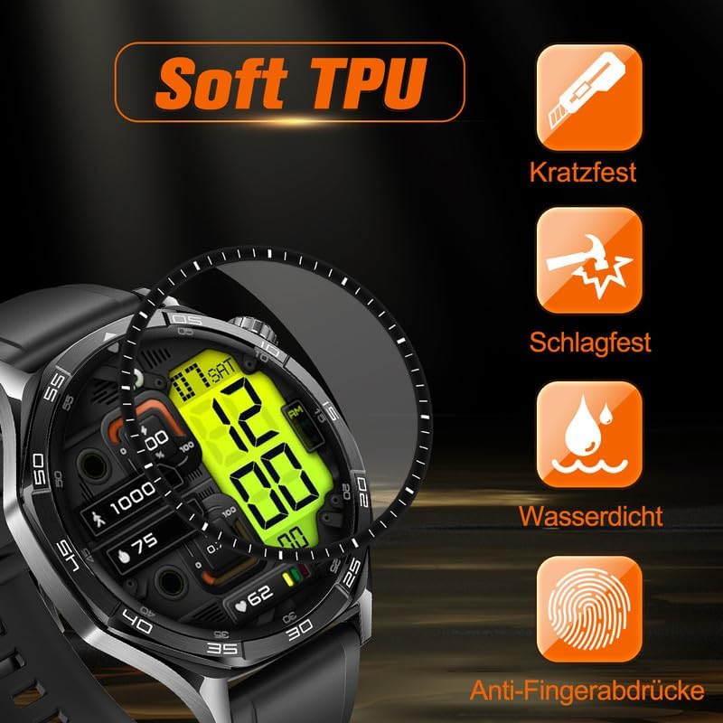 2 darabos okosóra képernyővédő fólia szett, Huawei Watch GT 5 Pro-hoz, 46 mm, MDUG, karcálló ...