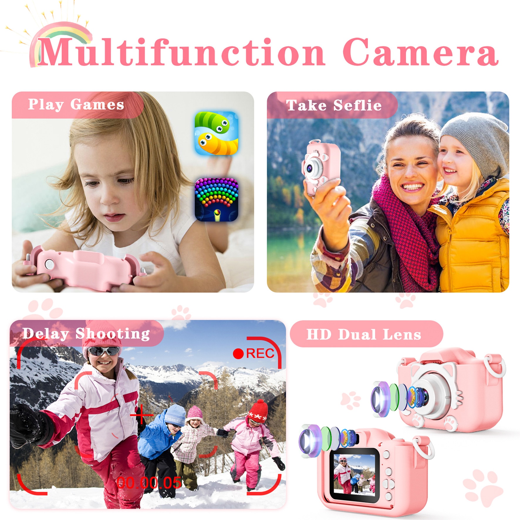 Camera foto digitala pentru copii, Yulinland®, 96 milioane px, 2.0 inch ...