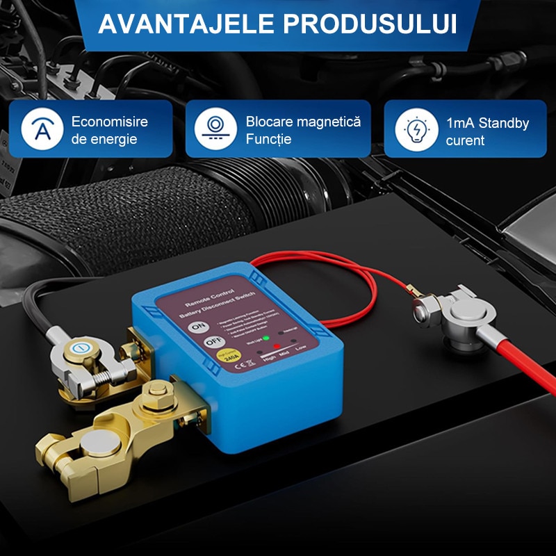 Comutator de deconectare baterie cu telecomanda, Rqiurpn, Afisaj LED ...
