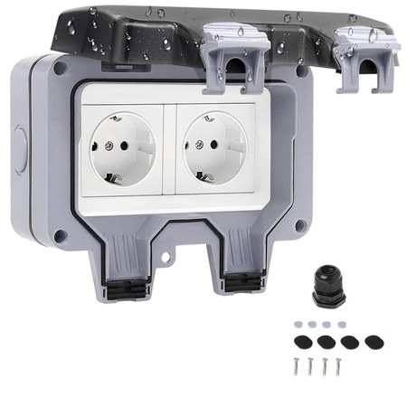Priza electrica exterior, 6 cm adancime, ABS/PC, impotriva apei si ...