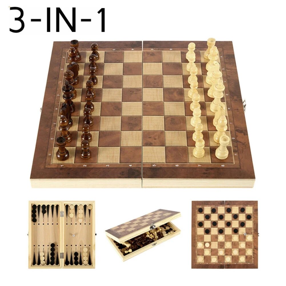 3 az 1-ben játékkészlet: sakk, dáma, backgammon, 30x30cm - eMAG.hu