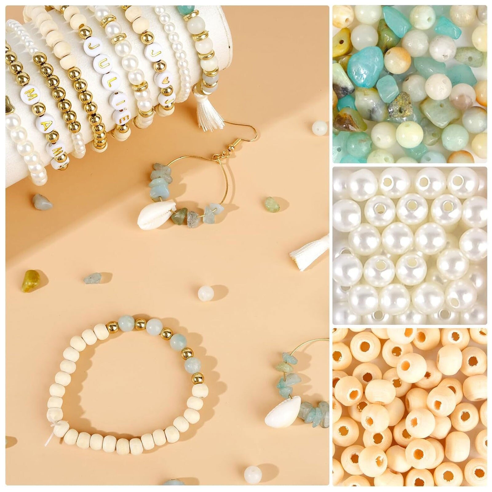 Set de 1600 sticla margele pentru bratari DIY cu margele, perle ...