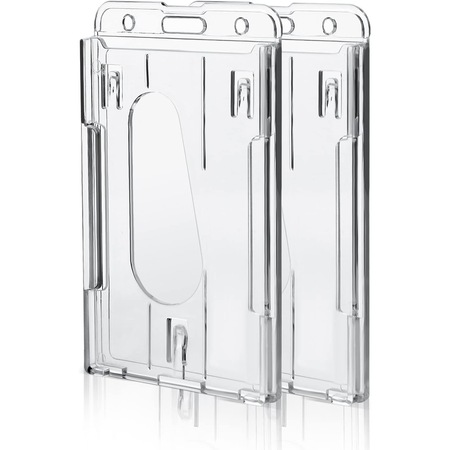 Set 2 huse verticale pentru insigne, plastic rigid, 10x6cm, transparent ...