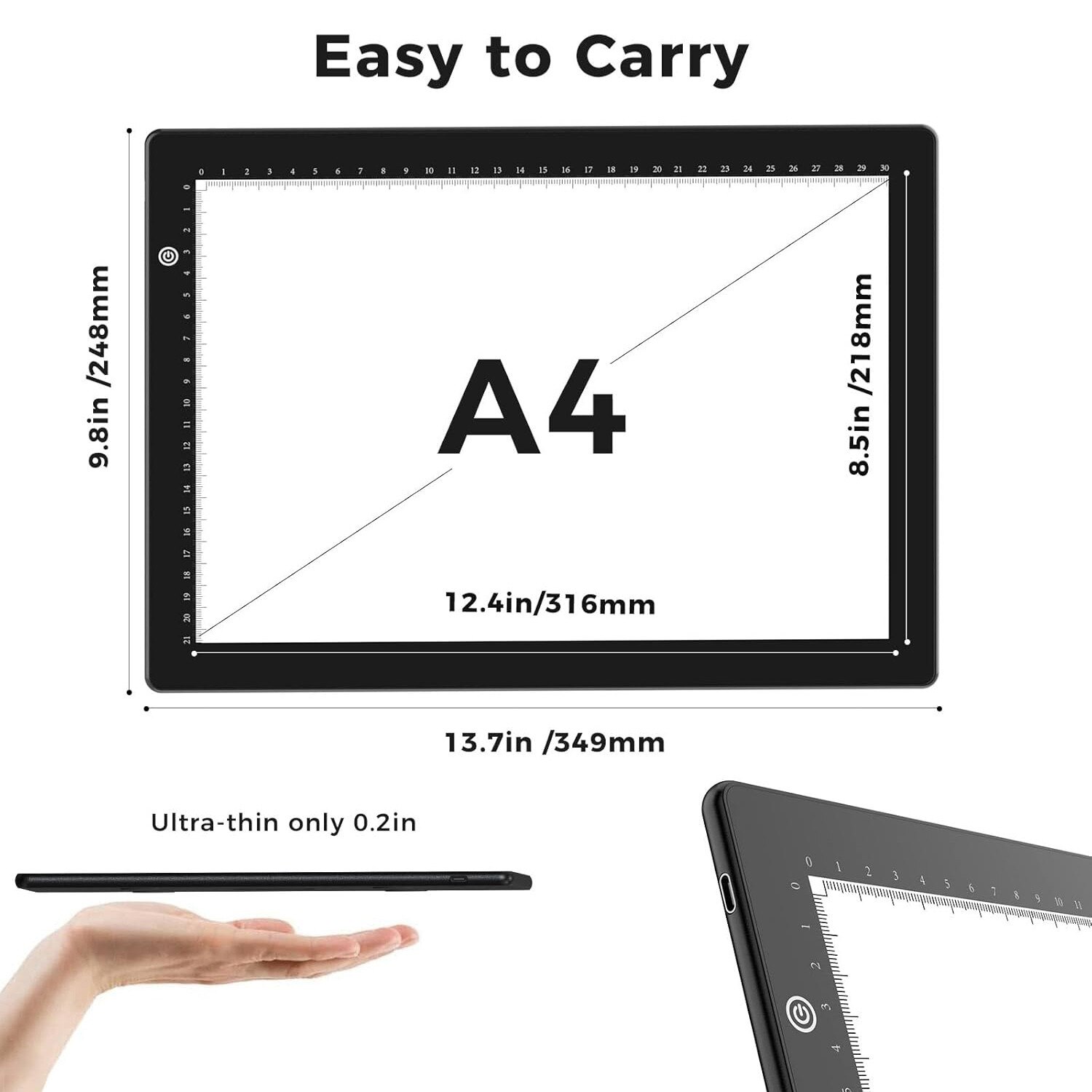 Placa de desen cu lumina A4, Ydene®, Set Cutie Luminoasa LED A4, Placa ...