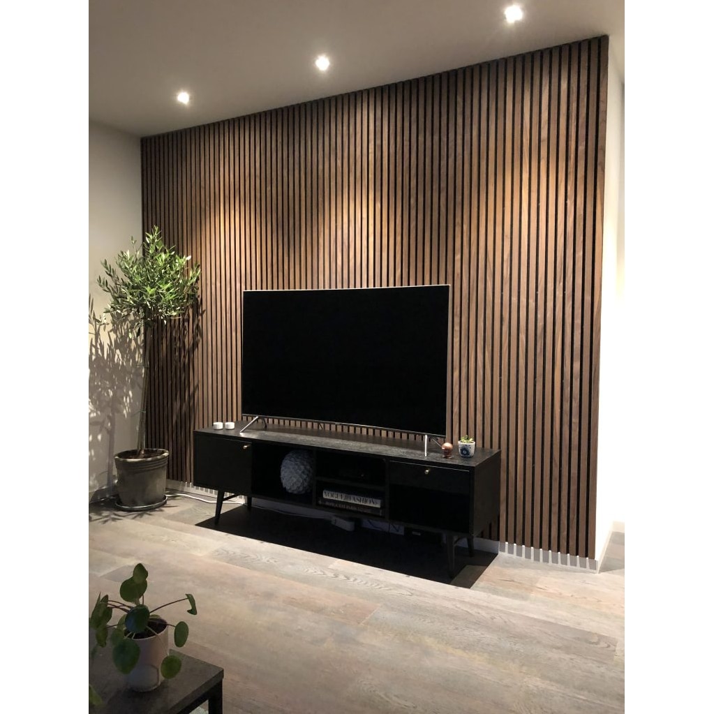 Panou Riflaj Decorativ MDF, Royal Oak, Acustic / Fonoabsorbant, 260x40 ...