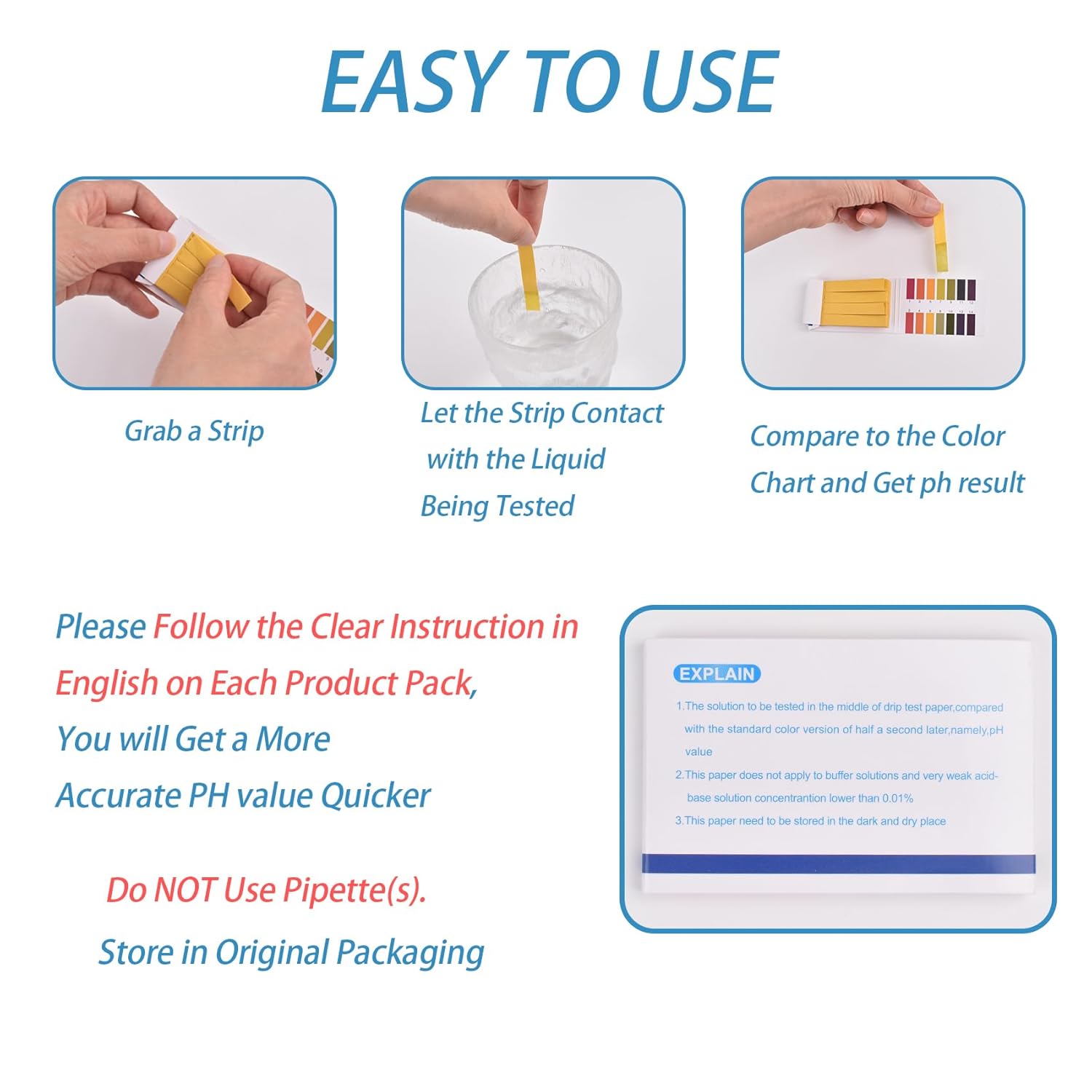 Set 2 pachete benzi de testare pH, 160 buc, interval 1-14, pentru apa ...