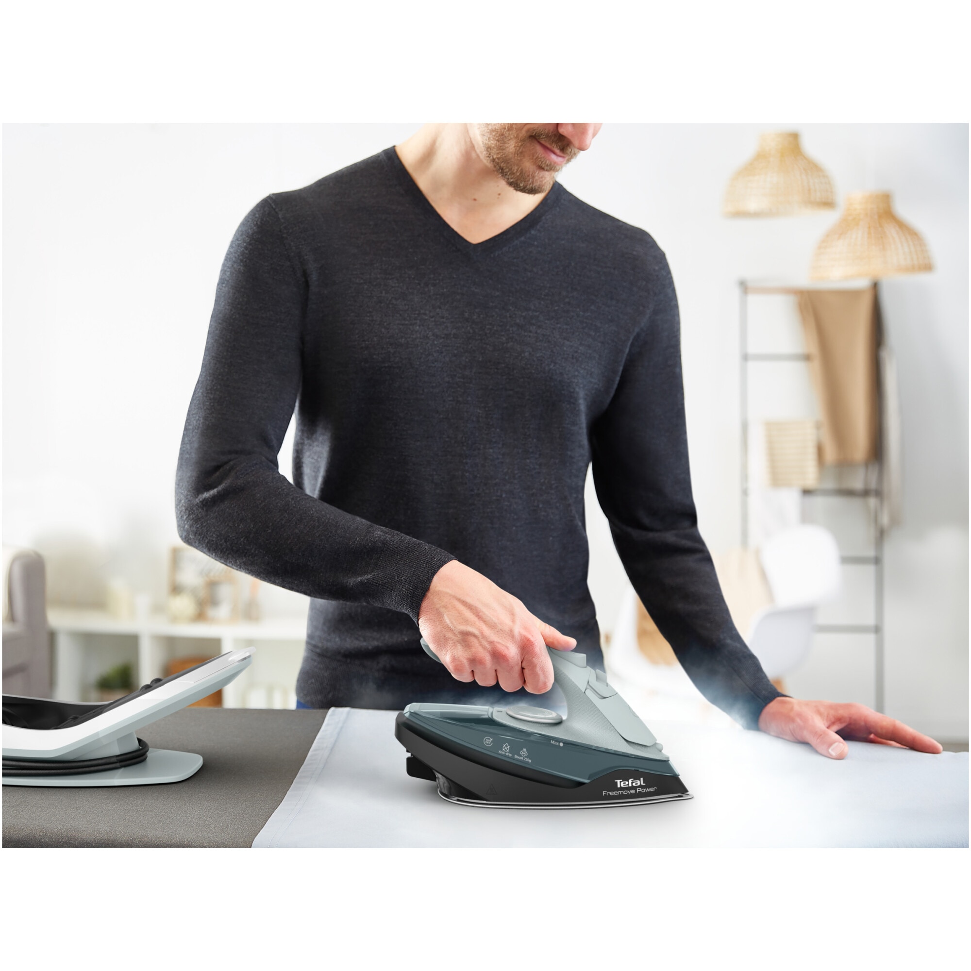 Fier de calcat fara fir Tefal Freemove Power FV6670E0, 2600W, jet abur ...
