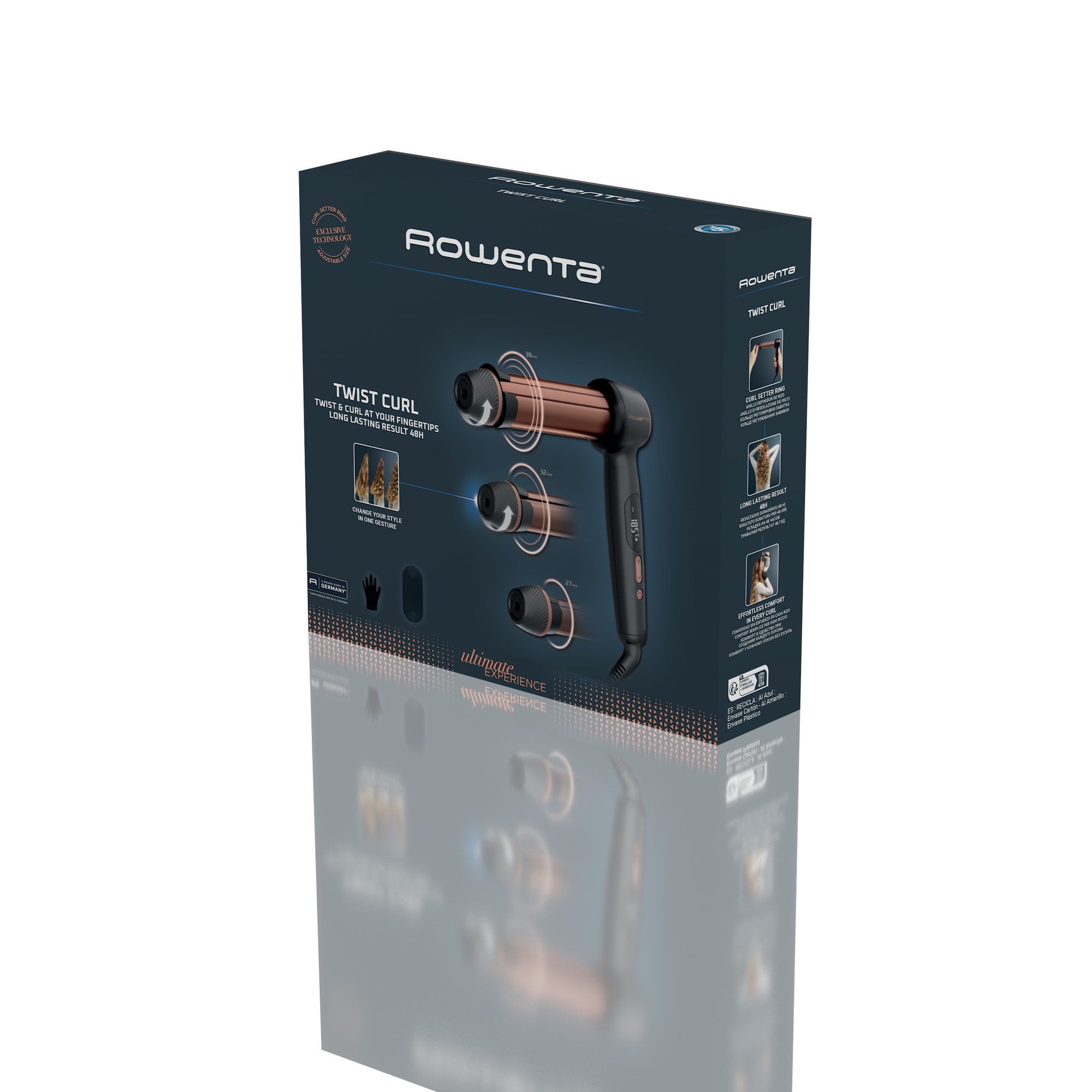 Ondulator de par Rowenta Twist Curl CF4620E0, 75W, 4 trepte de ...
