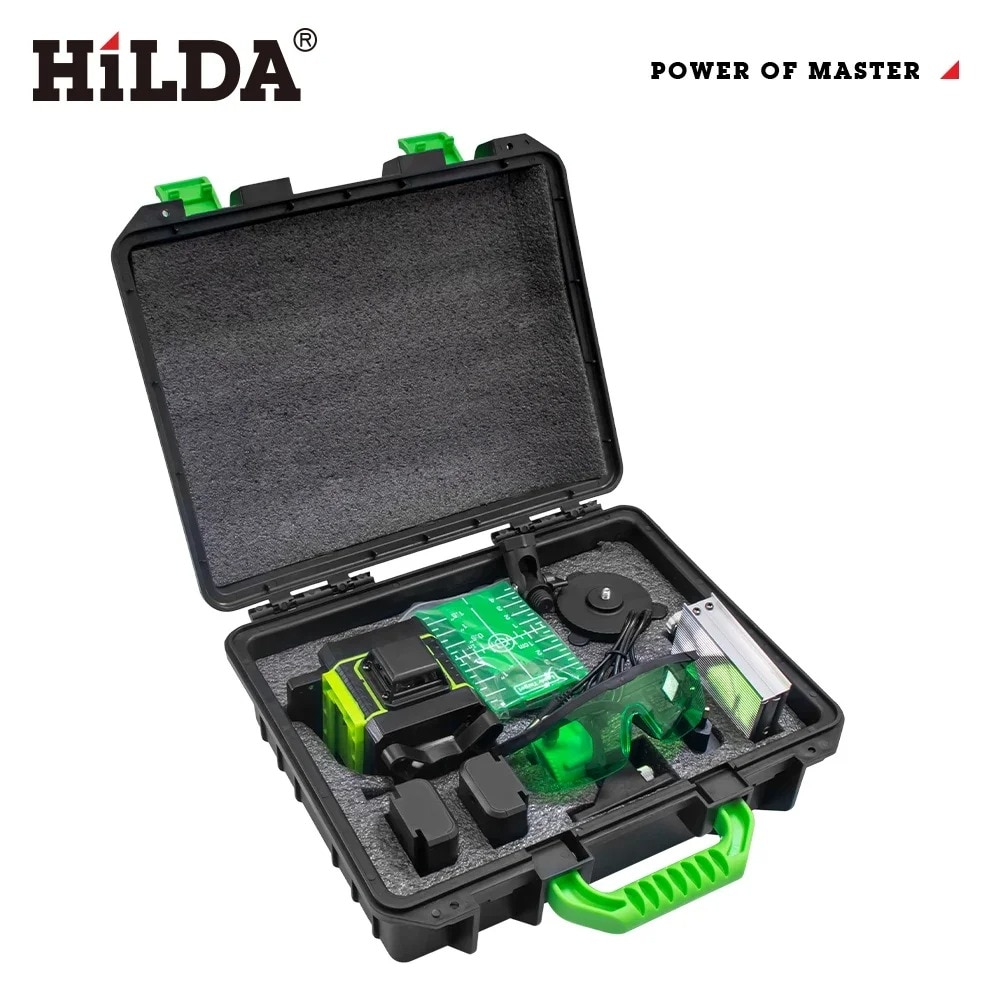 Nivela laser Hilda 4D, 16 linii, auto-nivelare, laser verde ...