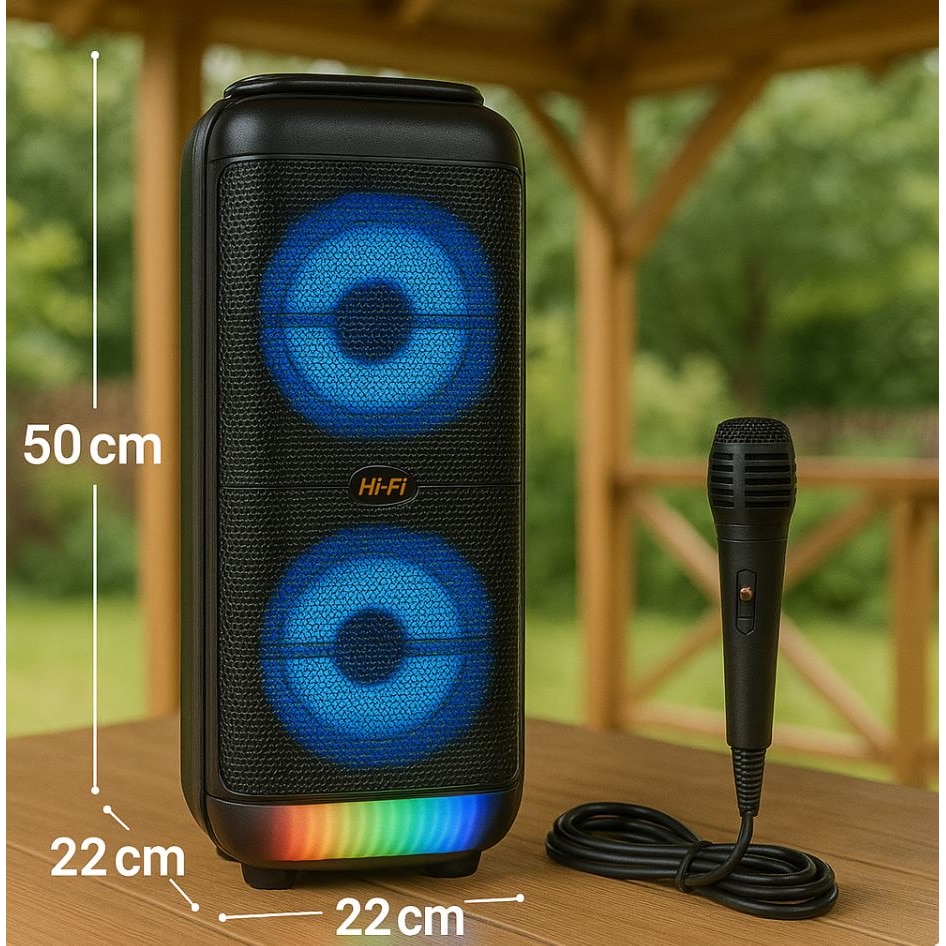 Boxa portabila Blasko cu Acumulator Incorporata, 300W PMPO, 2 difuzoare ...