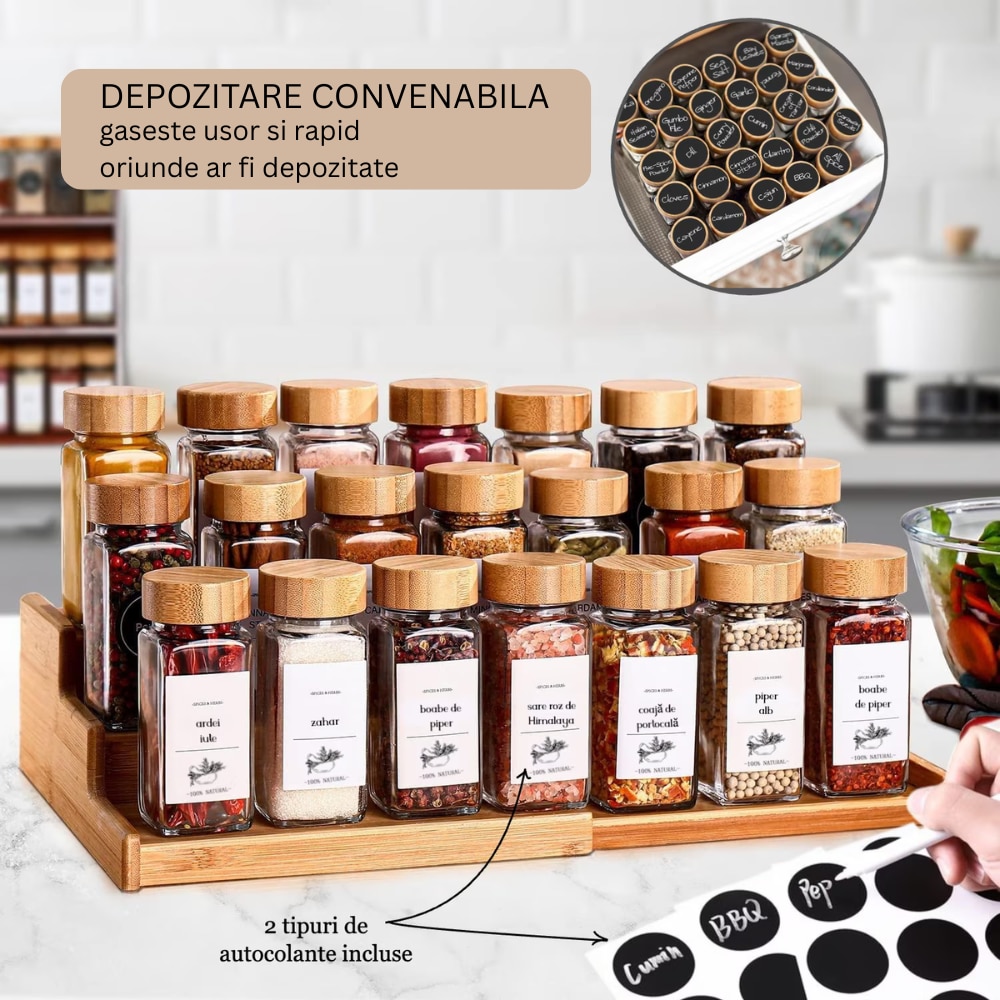 Set recipiente pentru condimente Salestore.ro®, organizator condimente ...