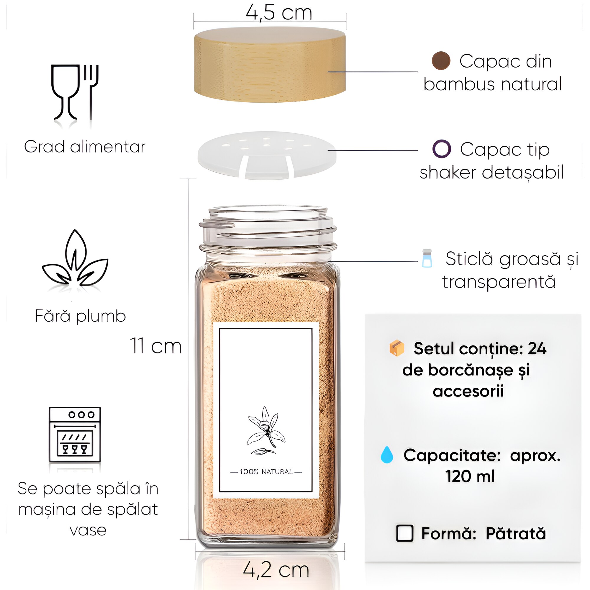 Set recipiente pentru condimente Salestore.ro®, organizator condimente ...