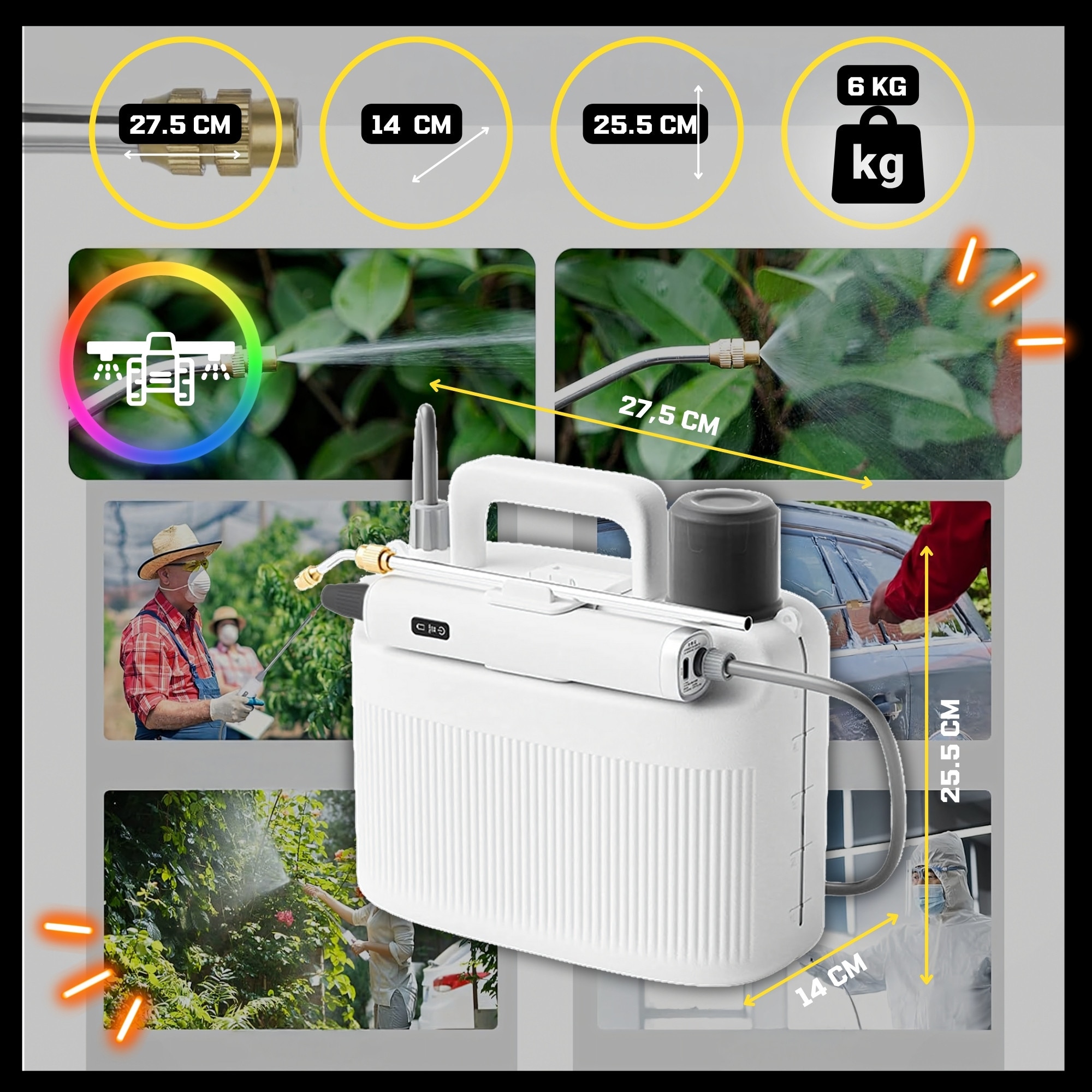 Pompa de Stropit cu Acumulator 5L GALAXIA®, presiune automata, duza ...