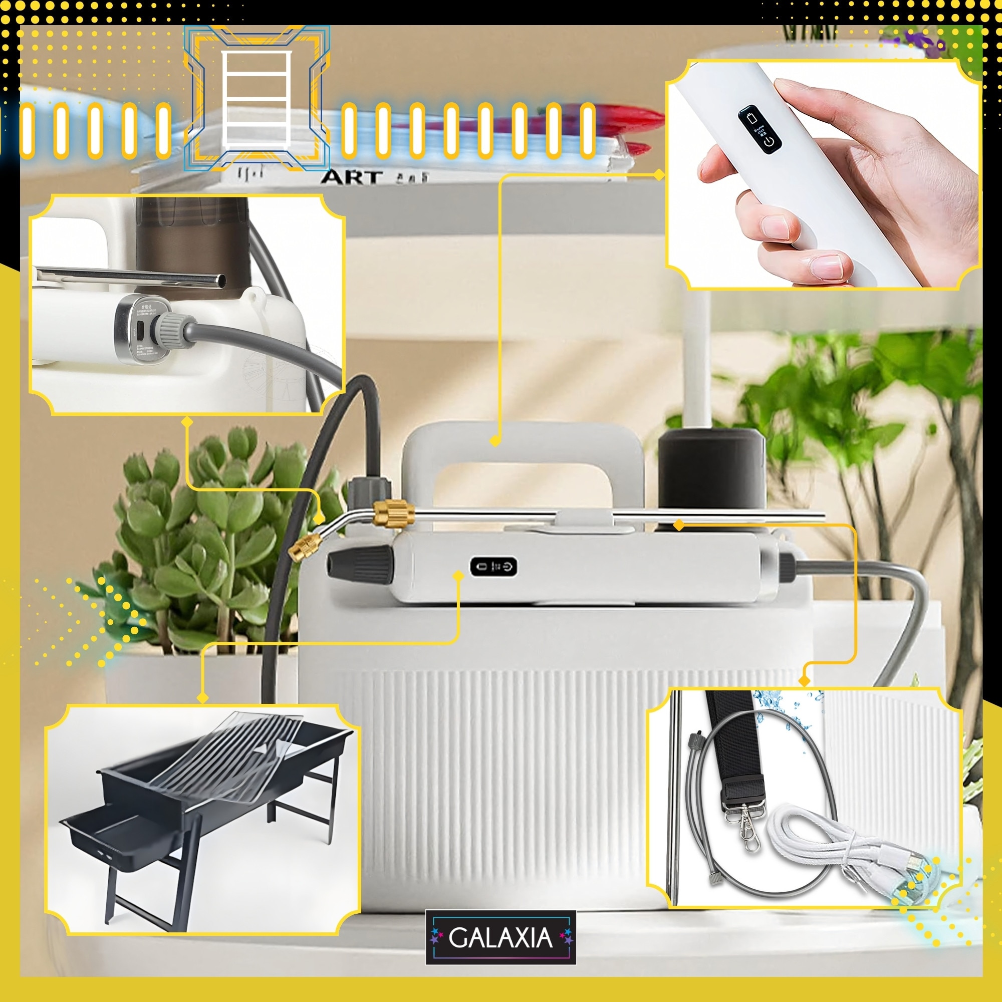 Pompa de Stropit cu Acumulator 5L GALAXIA®, presiune automata, duza ...
