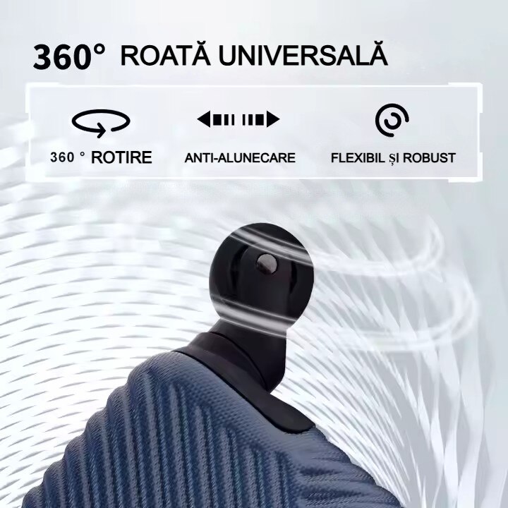 Set Valize, Trolere 3in1 AT PERFORMANCE® – ABS, 4 Roti, Cu Cifru, Roz ...