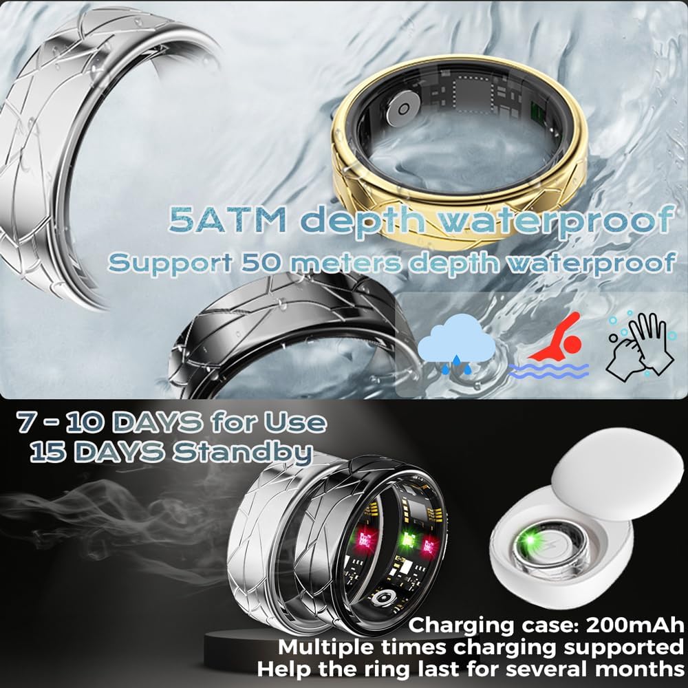 Inel inteligent pentru fitness, Puepoul, Monitorizare somn, Ritm ...